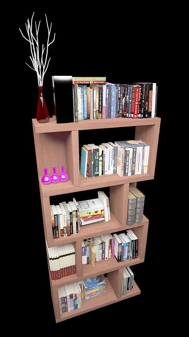 3D Bookshelf slider boxes 2 with books model - TurboSquid 2051650