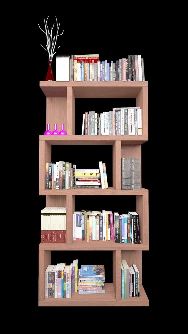 3D Bookshelf slider boxes 2 with books model - TurboSquid 2051650