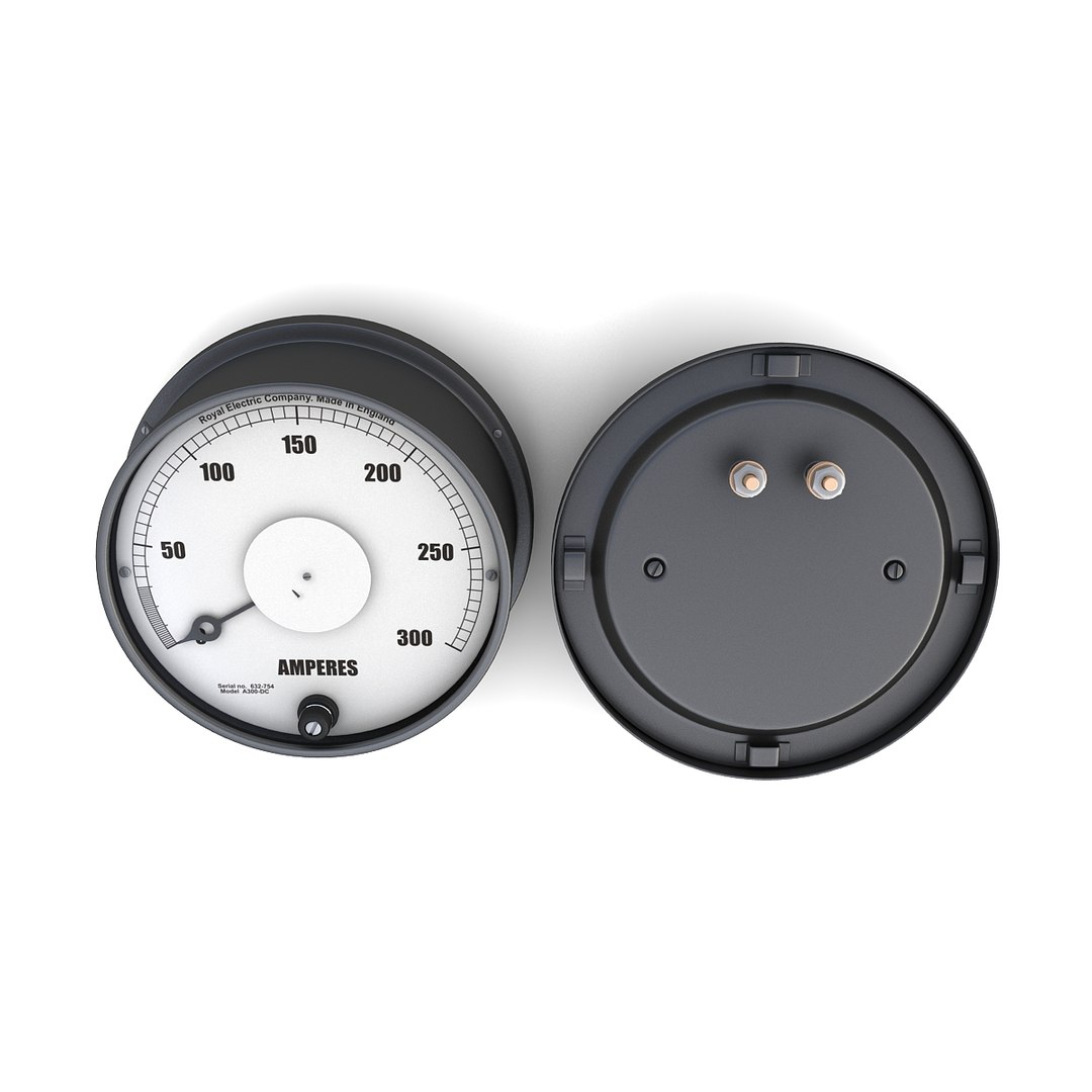3d vintage ammeter 01
