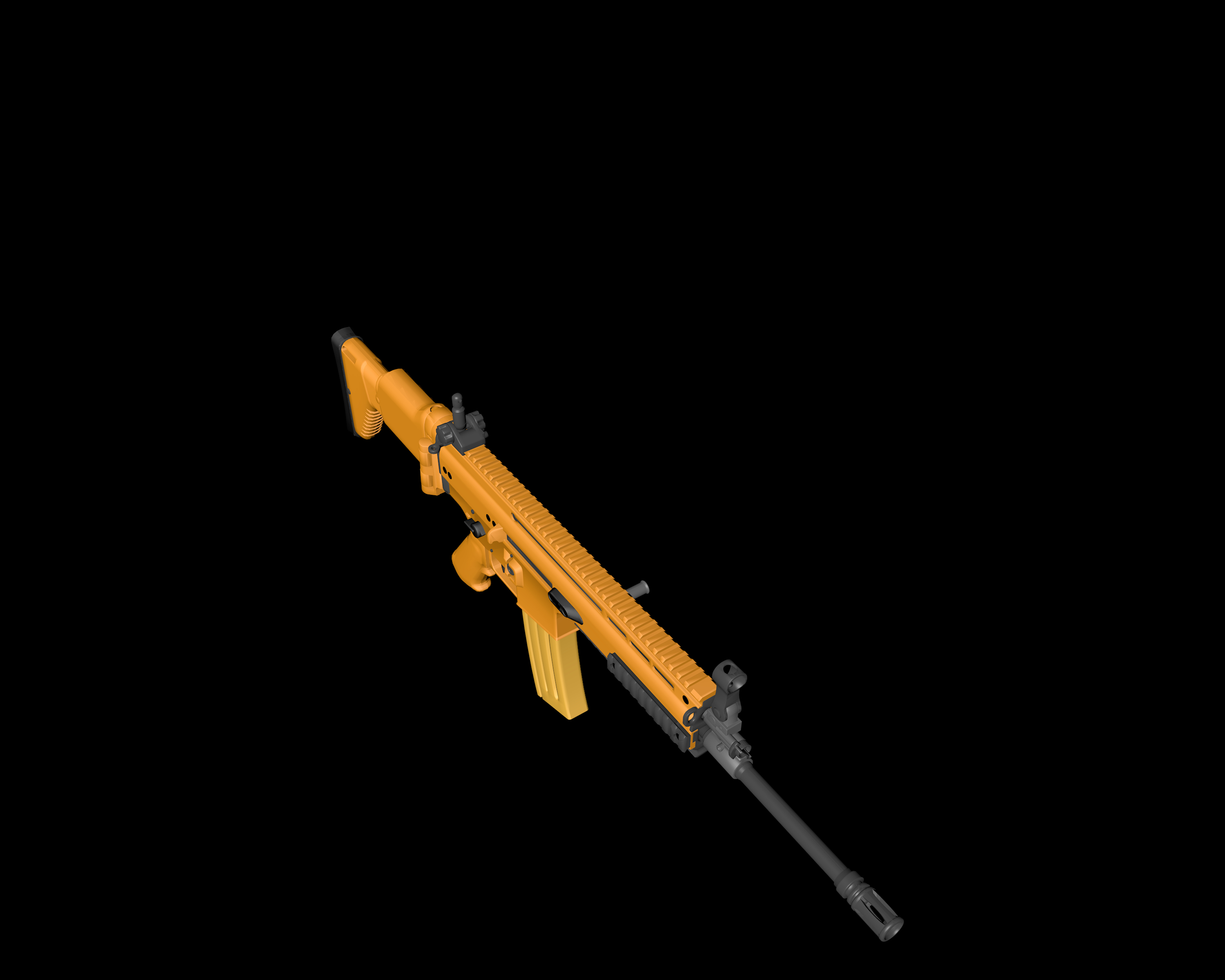 3d model fn scar gun