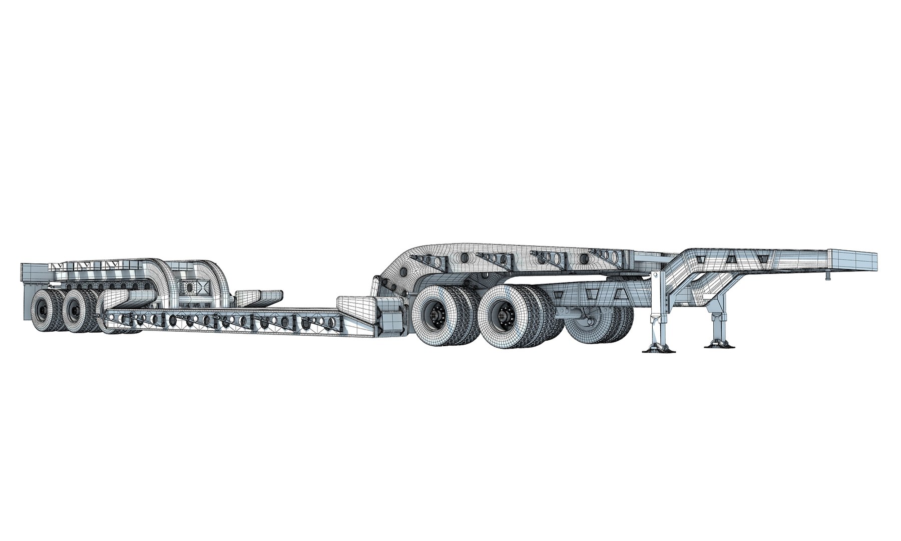 Lowboy Trailer Model - TurboSquid 1391281