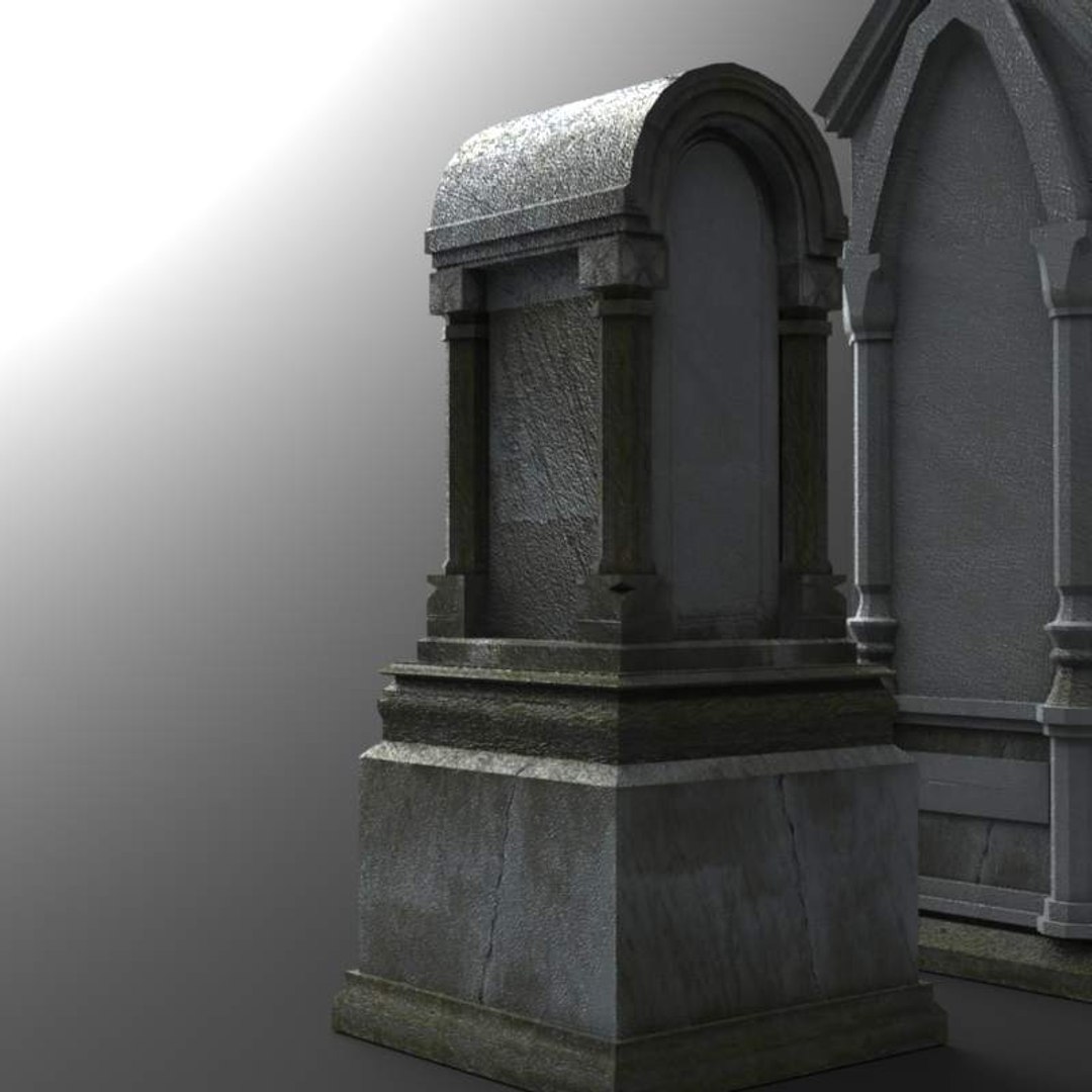 Gray Tombstones 3d Model