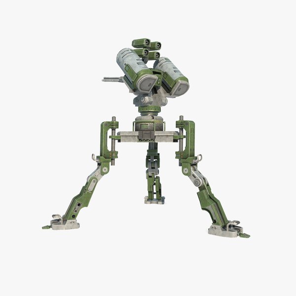 modelo 3d Futuro robot de torreta de defensa de ciencia ficción ...
