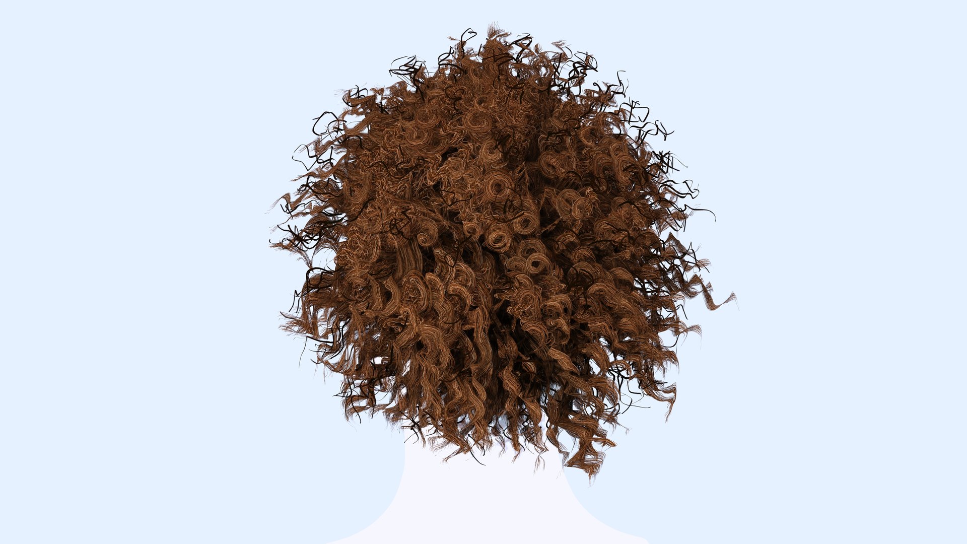 Realistic Curly Ponytail Hair model - TurboSquid 2133375