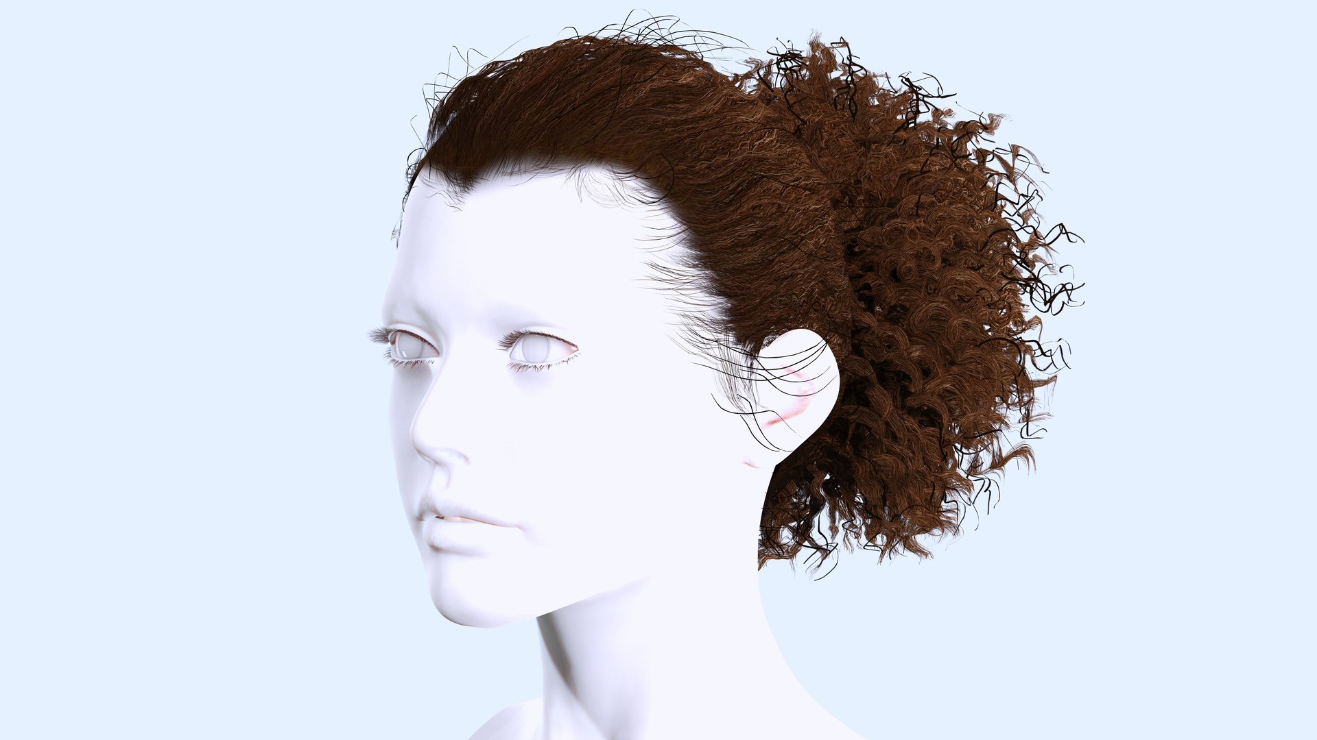 Realistic Curly Ponytail Hair model - TurboSquid 2133375