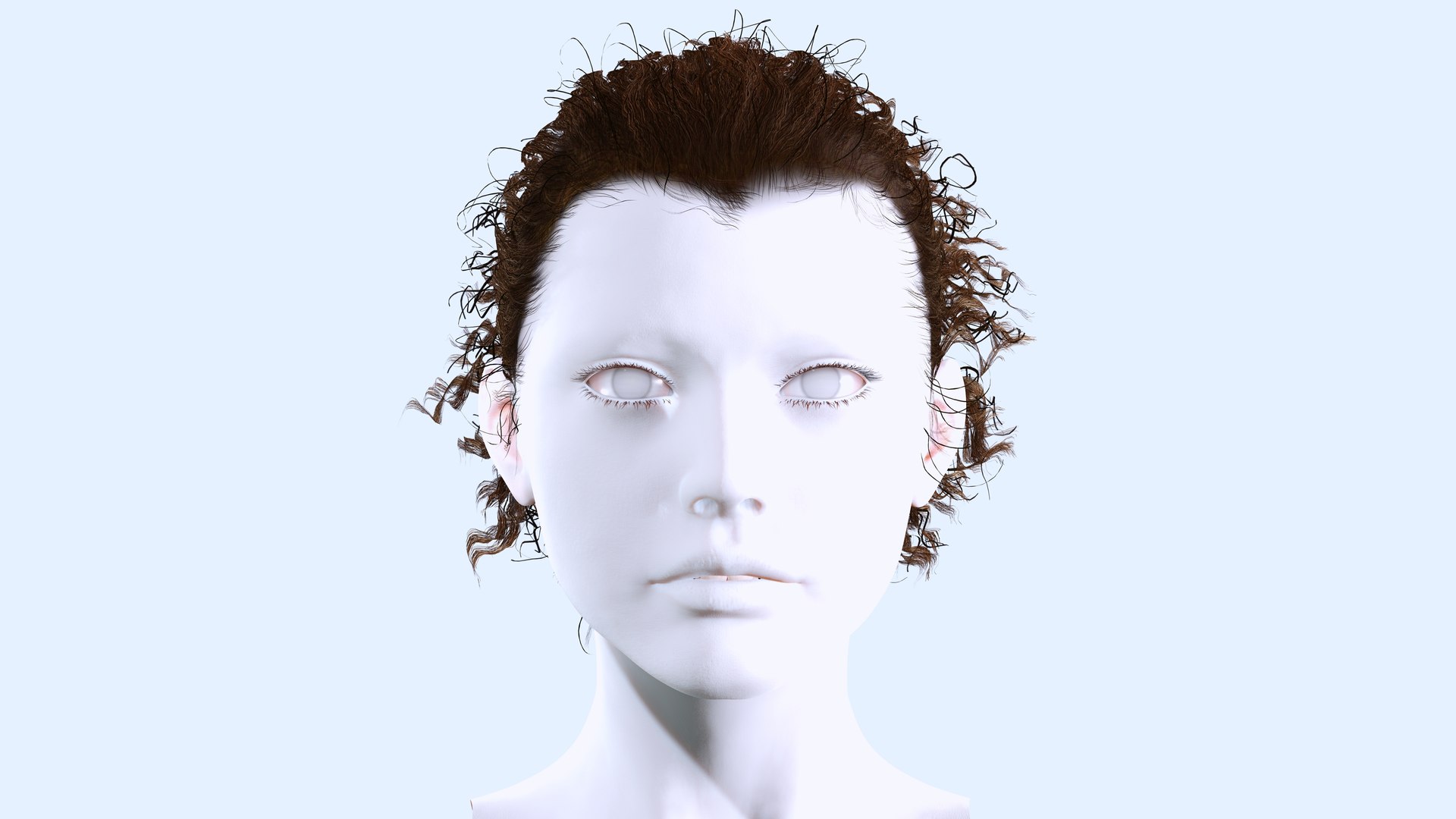 Realistic Curly Ponytail Hair model - TurboSquid 2133375