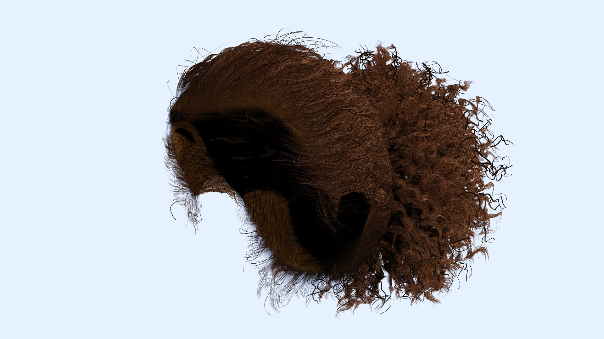 Realistic Curly Ponytail Hair model - TurboSquid 2133375