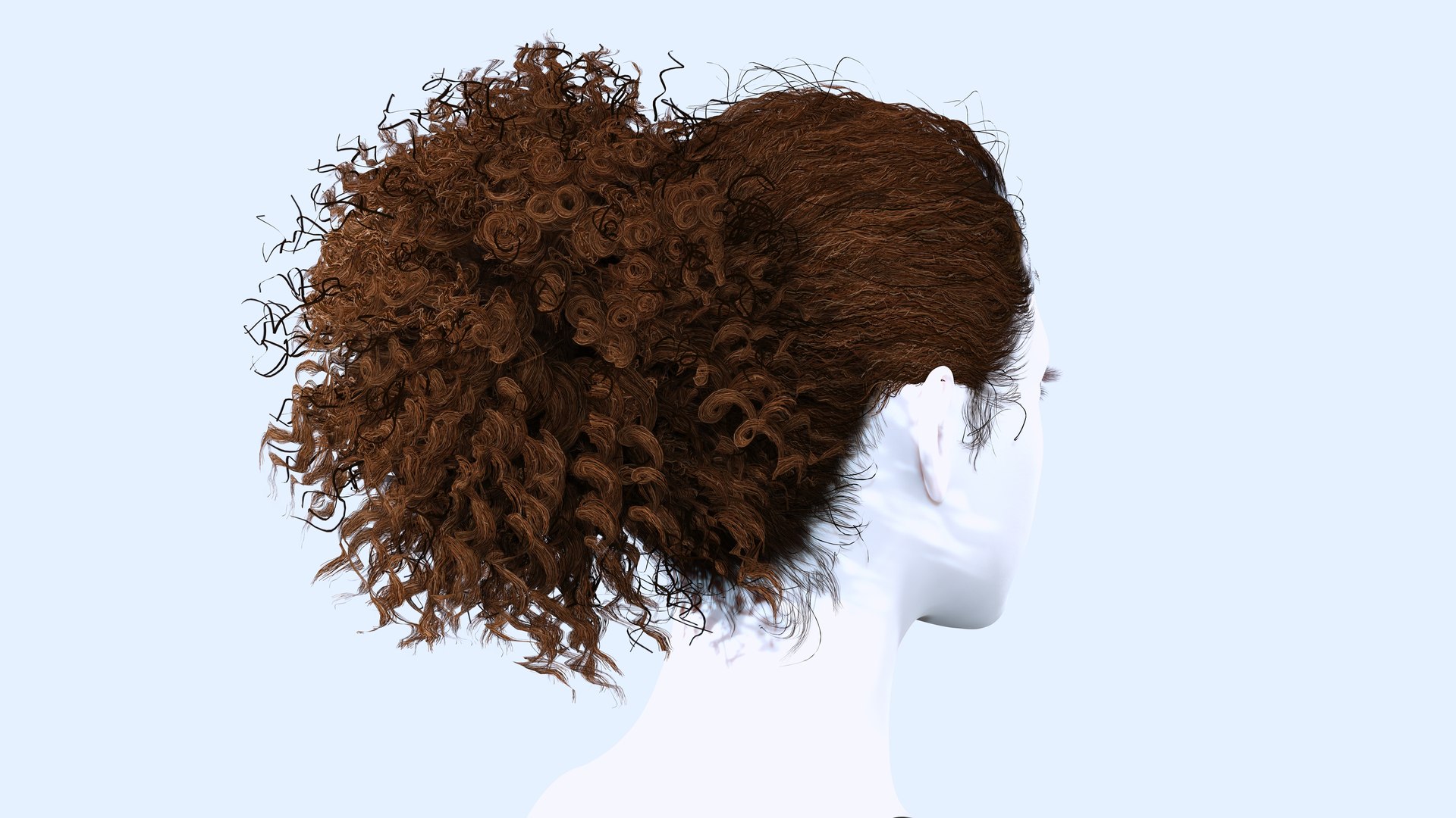 Realistic Curly Ponytail Hair model - TurboSquid 2133375