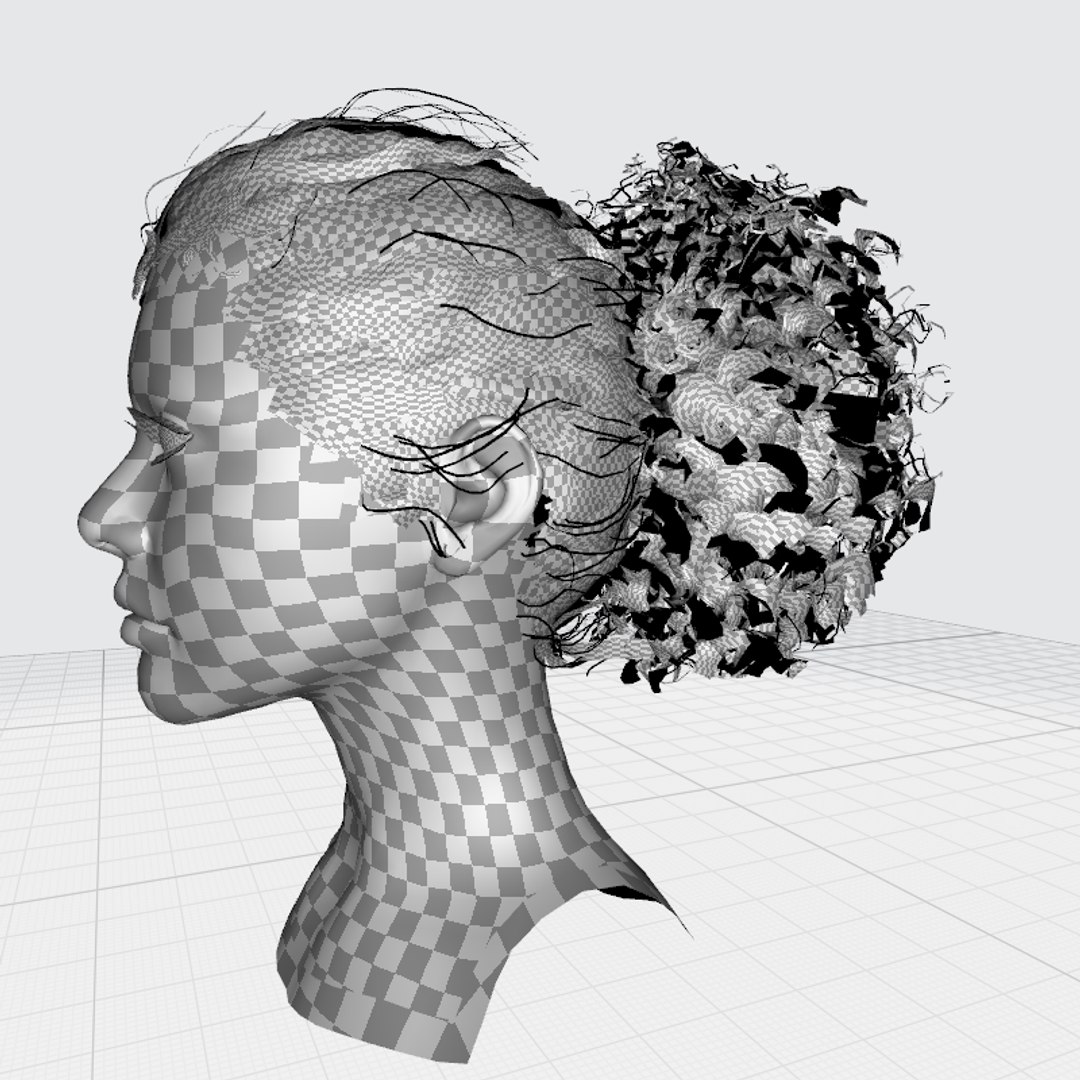 Realistic Curly Ponytail Hair model - TurboSquid 2133375