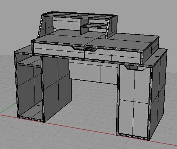 designer s computer desk 3d model