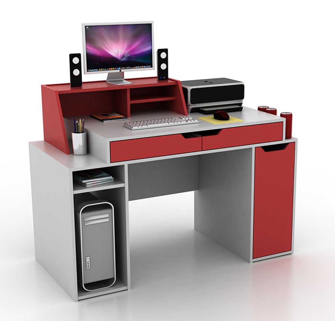 designer s computer desk 3d model