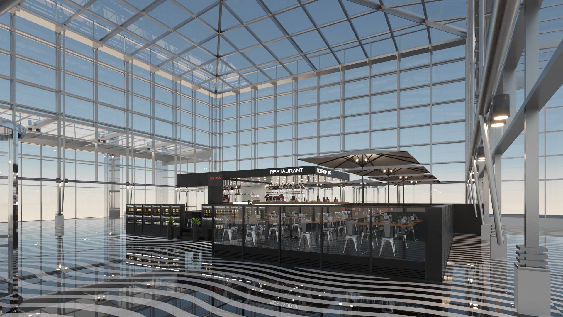 West Winter Garden Canary Wharf 3D Model - TurboSquid 1952583