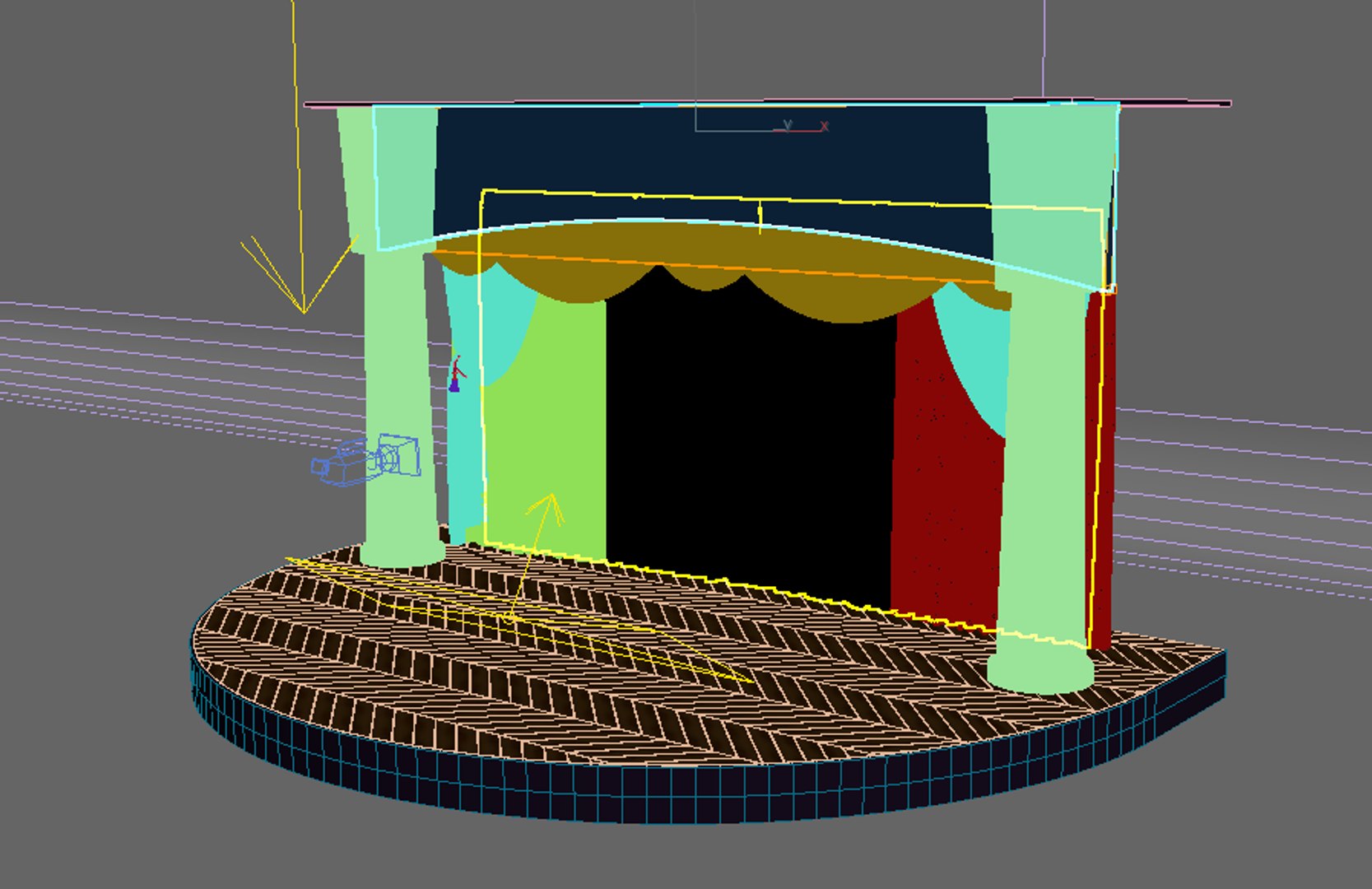 Theater scene red curtains 3D model - TurboSquid 1608522