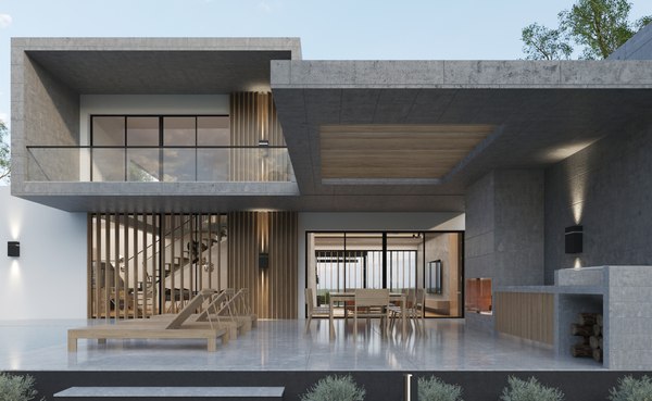 ビーチヴィラの外観と内装3Dモデル - TurboSquid 1725218