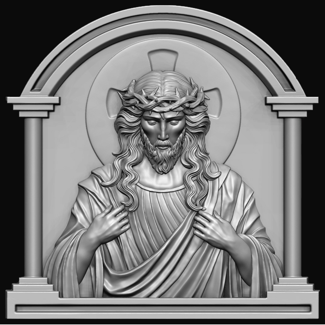 3D Model Jesus Bas Relief And Pendant 3D Print Model - TurboSquid 2294009