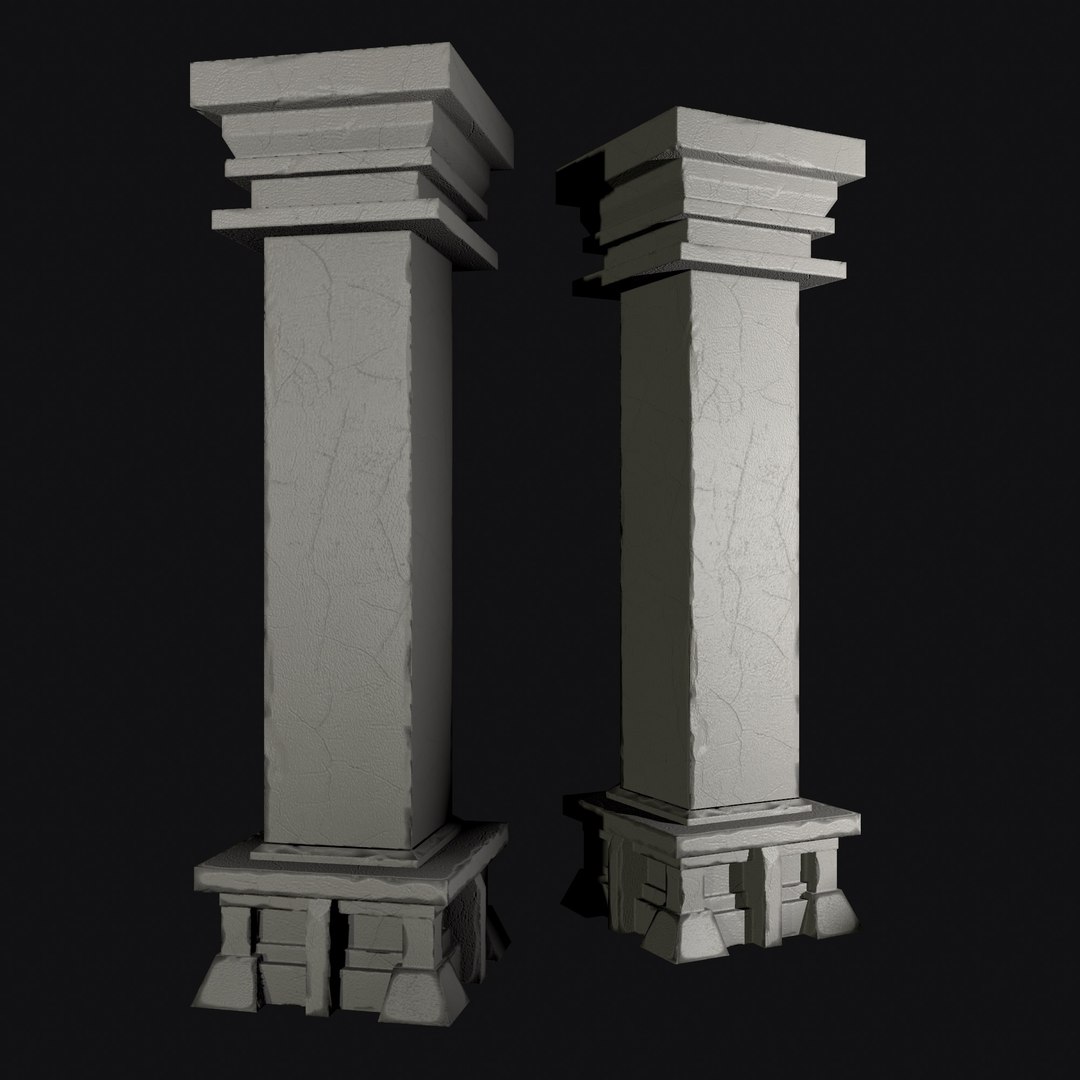 3D Column Stone - TurboSquid 1209136