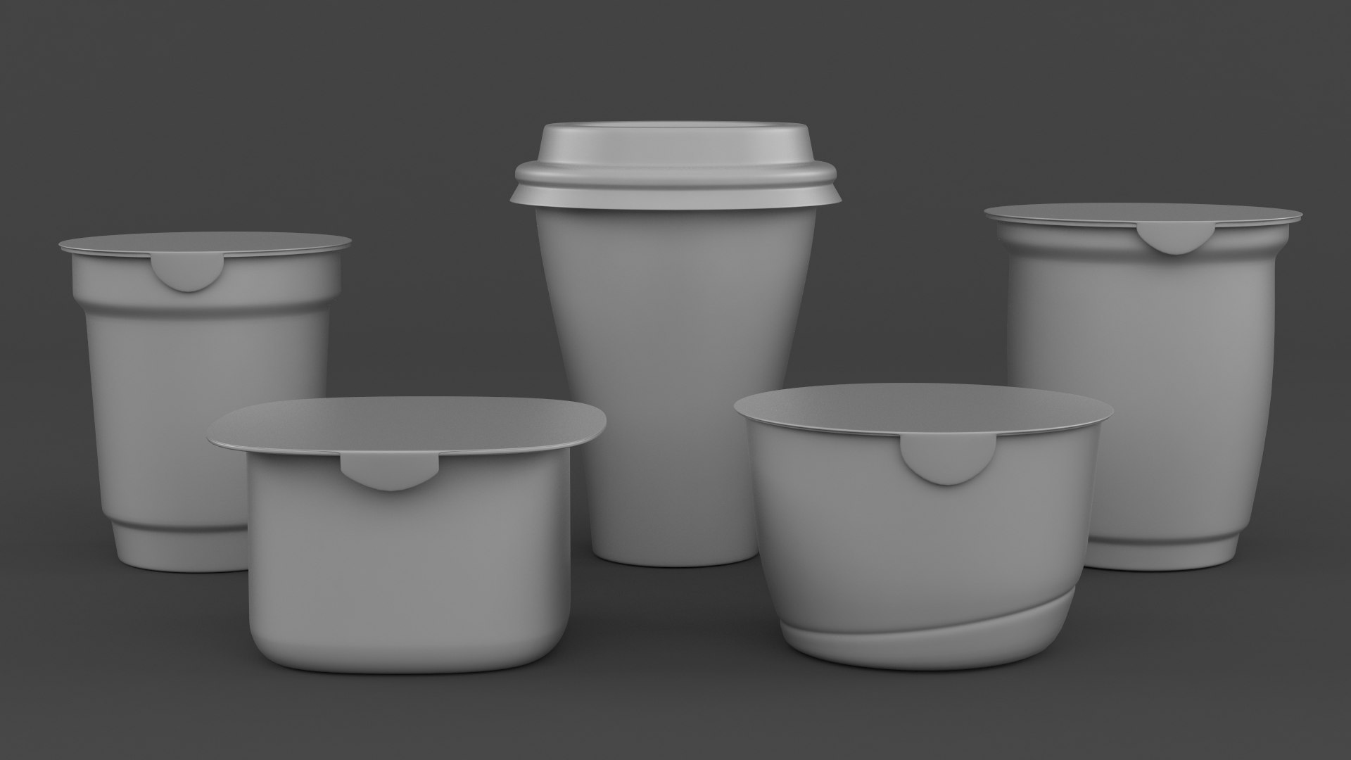 Plastic Yogurt Cups Model - TurboSquid 2077195