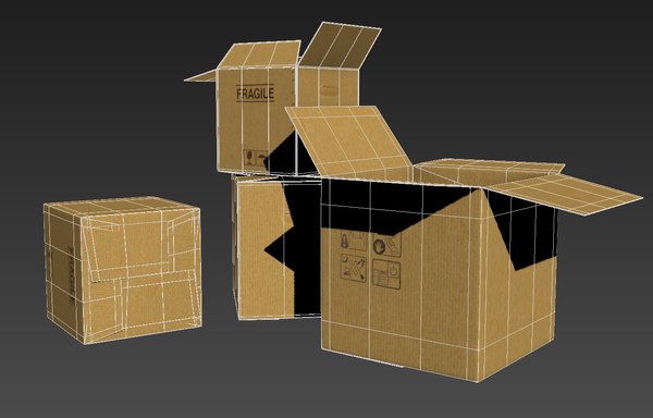 cardboard box 3d max