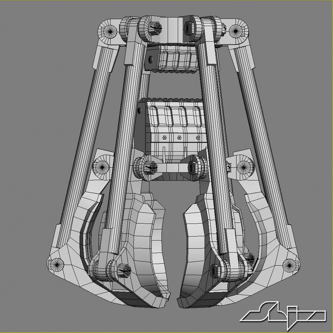3d Model Excavator Grab 2