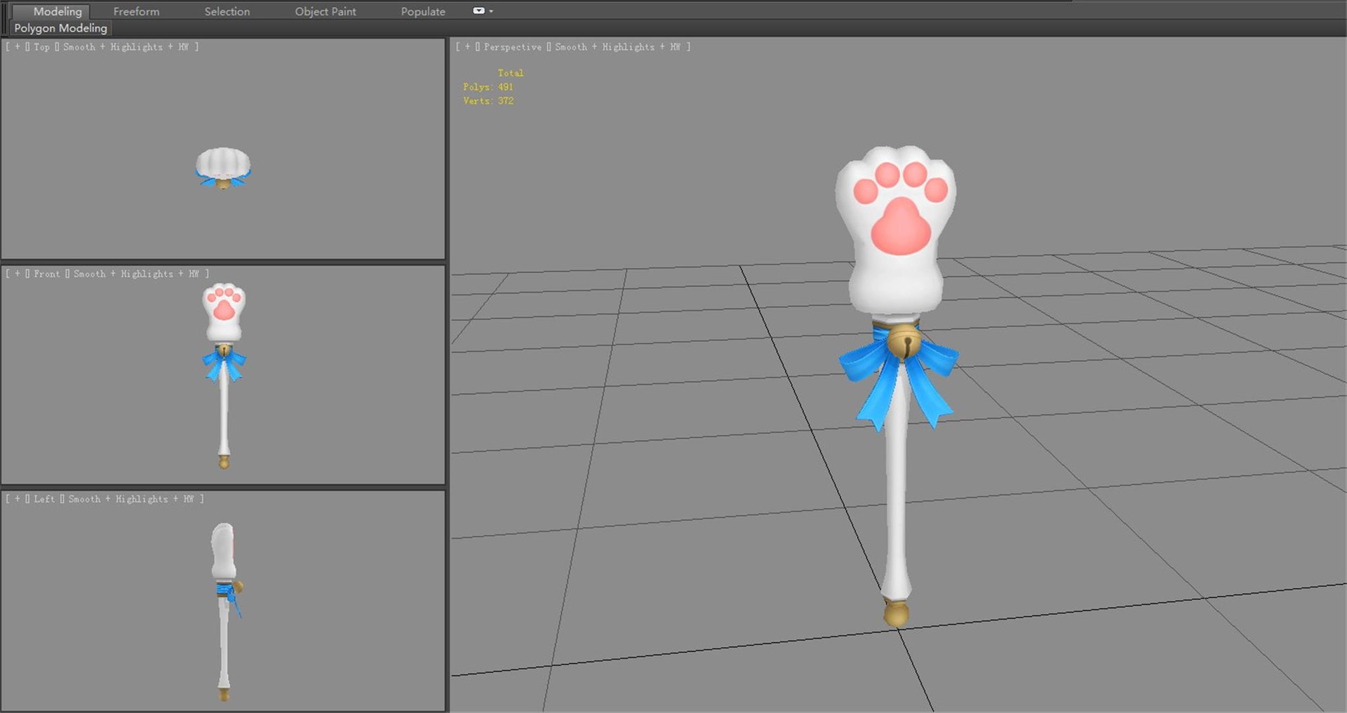 Cartoon Cat Paw Wand Model - TurboSquid 2275864