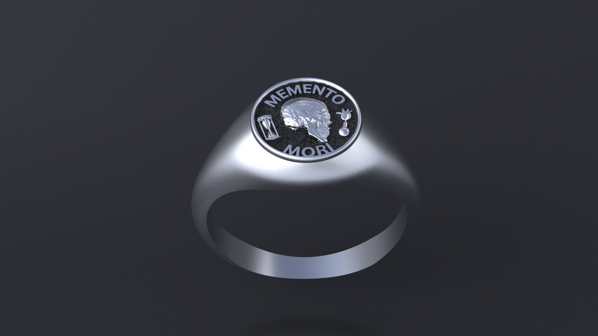 3D Men Ring With The Ancient Symbols MOMENTO MORI Cnc Model Or 3D ...