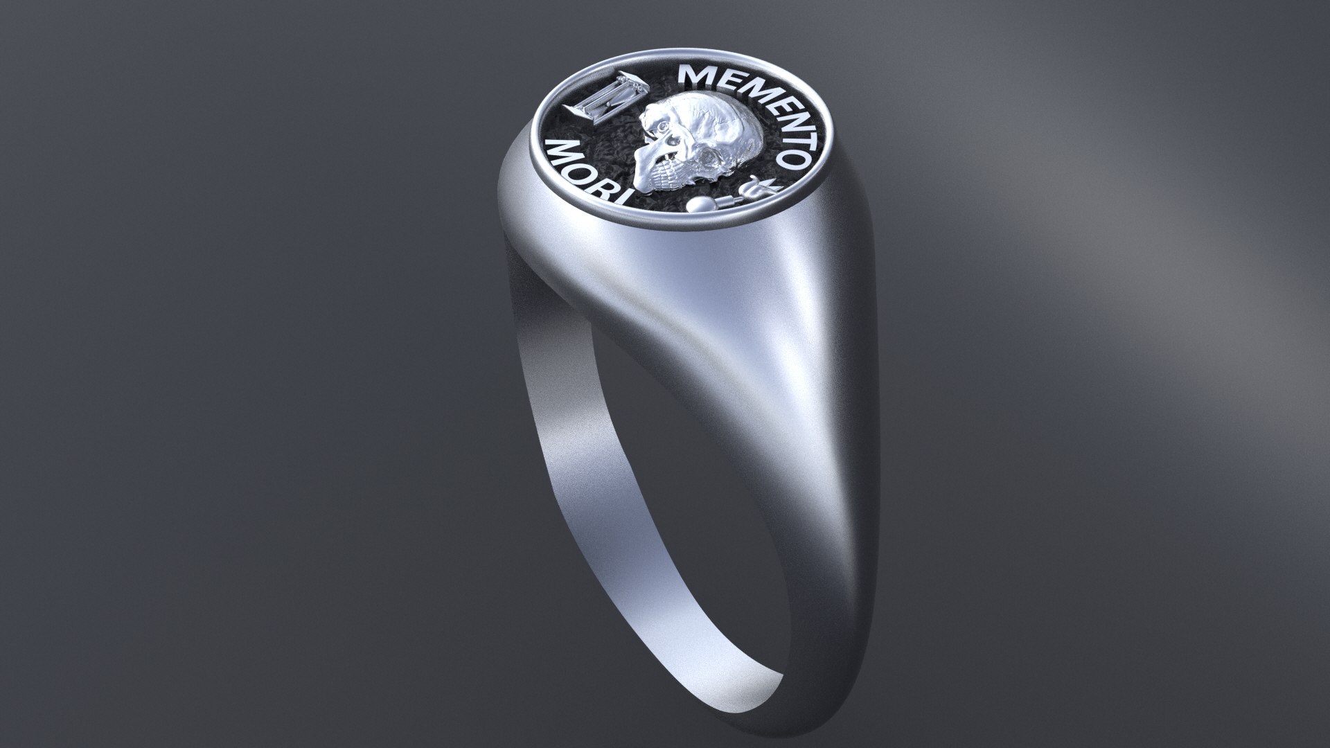 3D Men Ring With The Ancient Symbols MOMENTO MORI Cnc Model Or 3D ...