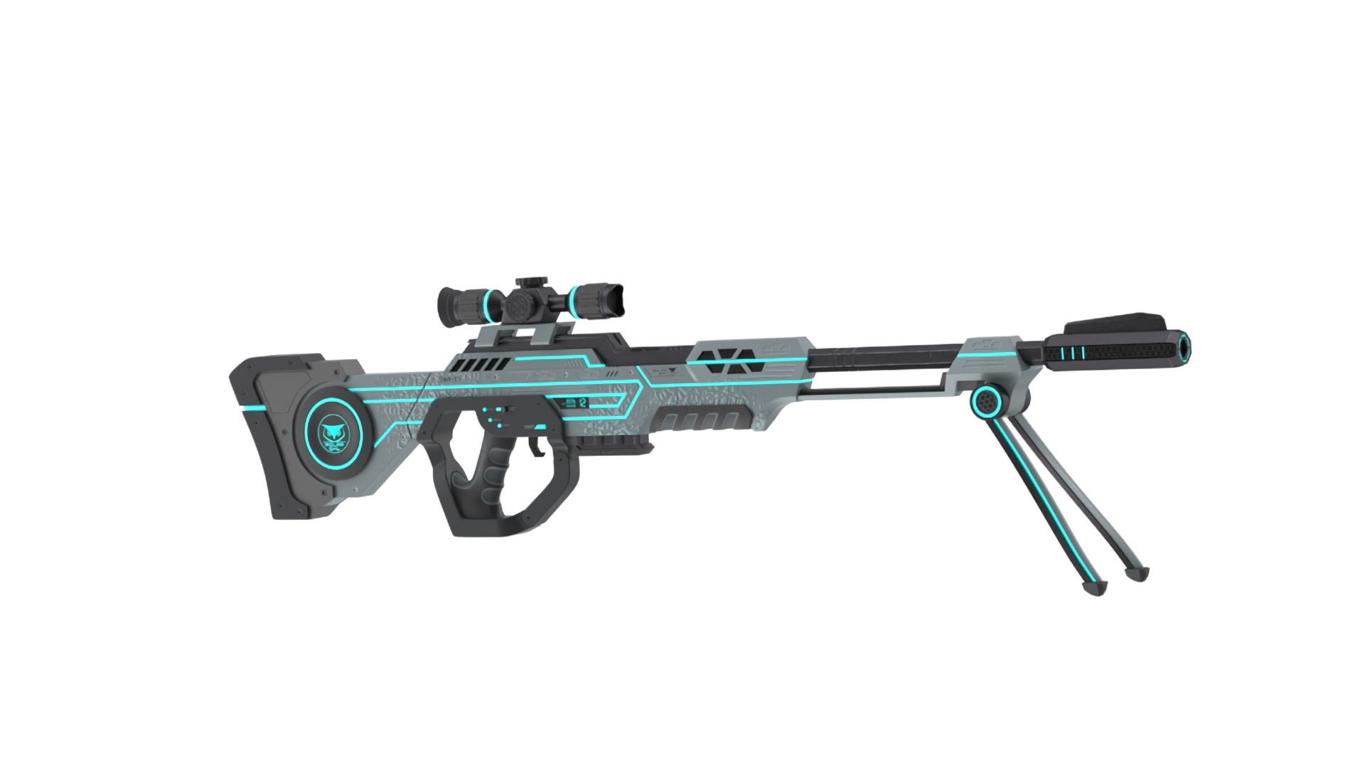 Futuristic Sniper Rifle Polar Owl 3D Model - TurboSquid 2218395