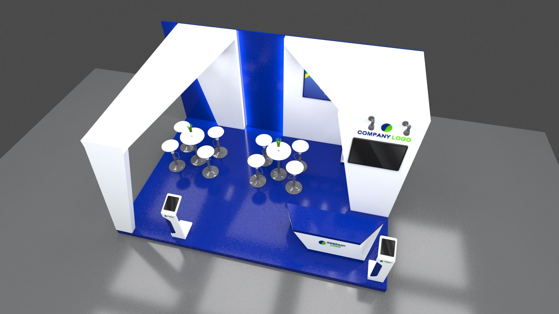Booth 4x6 blue 3D model - TurboSquid 1770924
