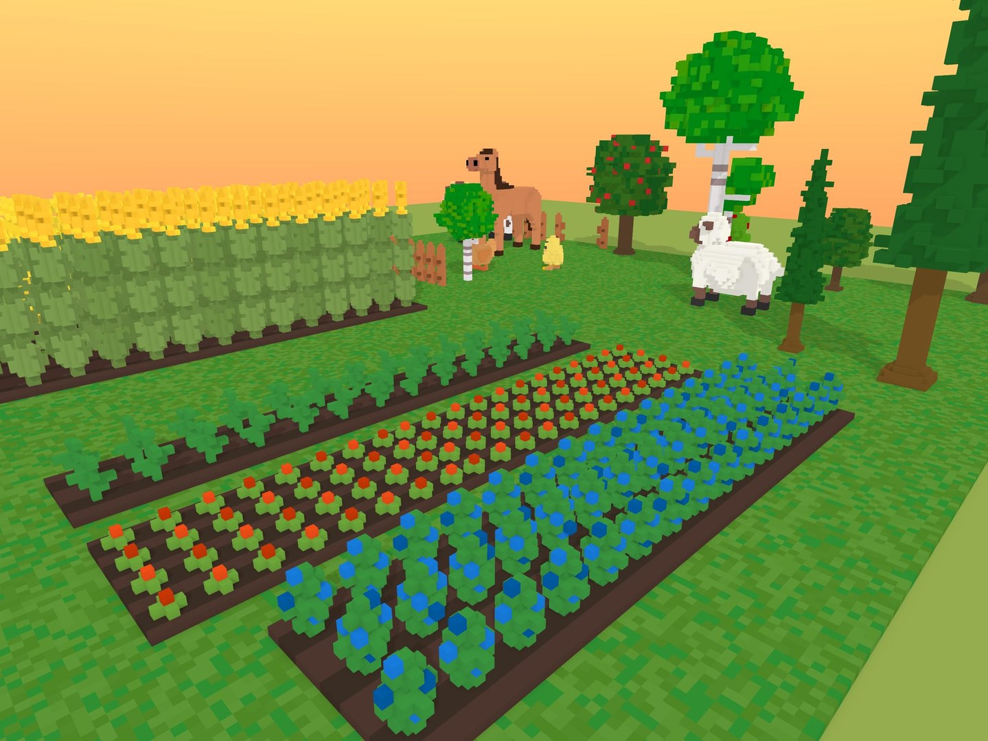 3D Voxel Cartoon Farm Small Set - TurboSquid 2294653