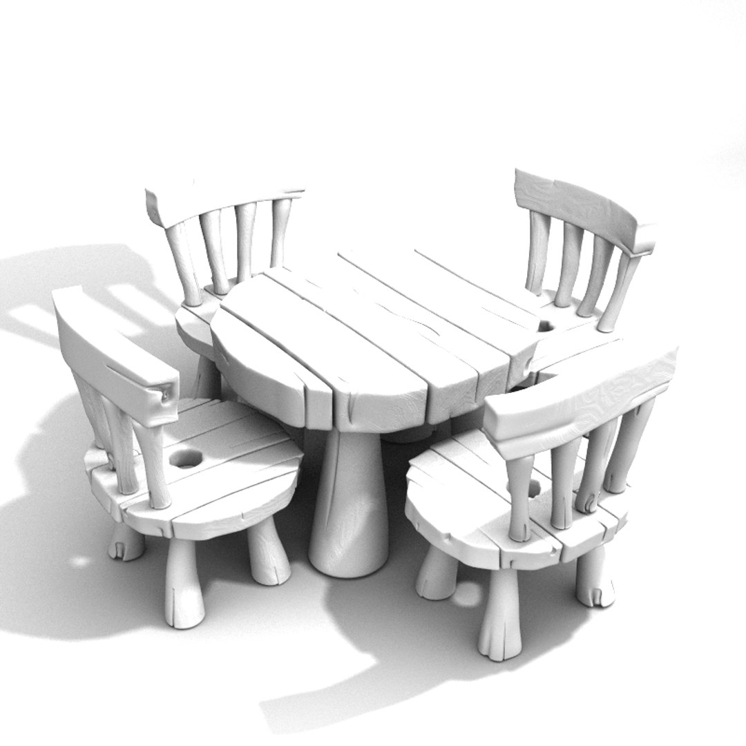 3ds Max Cartoon Table Set