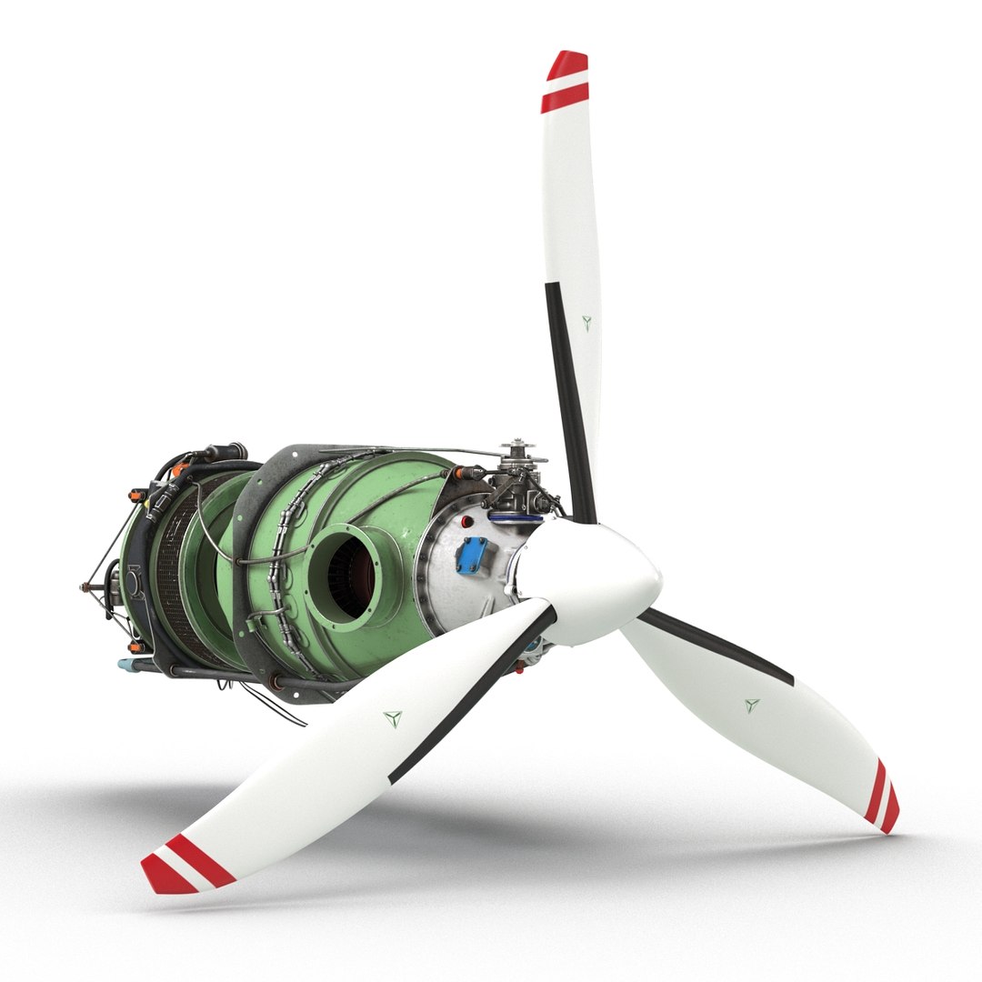 turboprop aircraft engine pratt 3d model