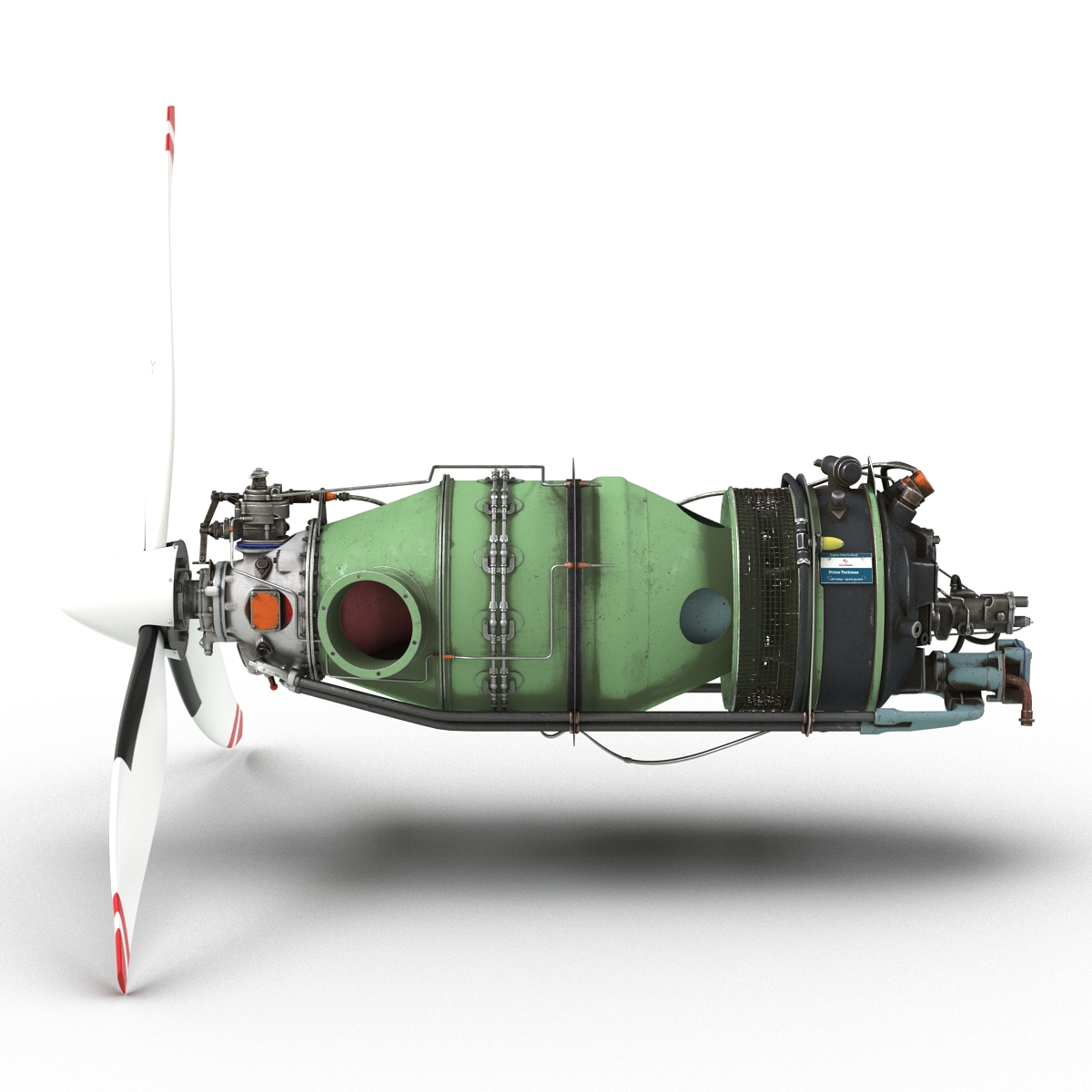 turboprop aircraft engine pratt 3d model