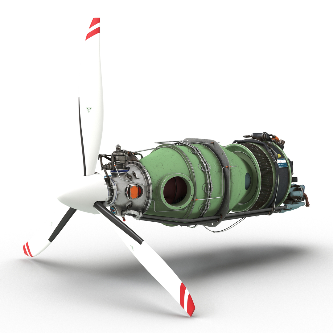 turboprop aircraft engine pratt 3d model