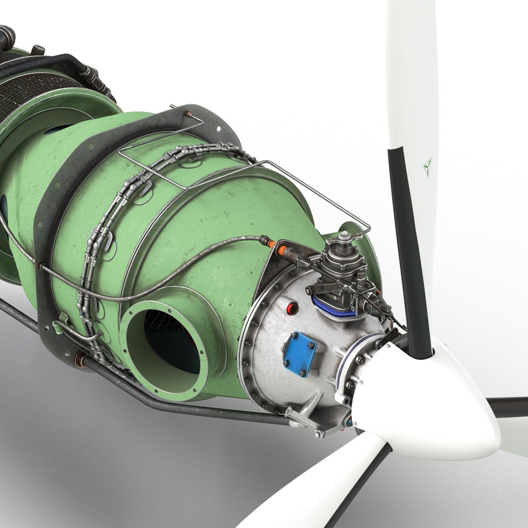 turboprop aircraft engine pratt 3d model