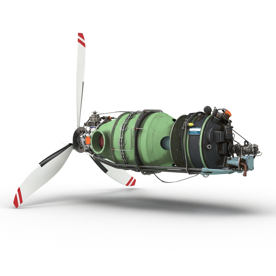 turboprop aircraft engine pratt 3d model