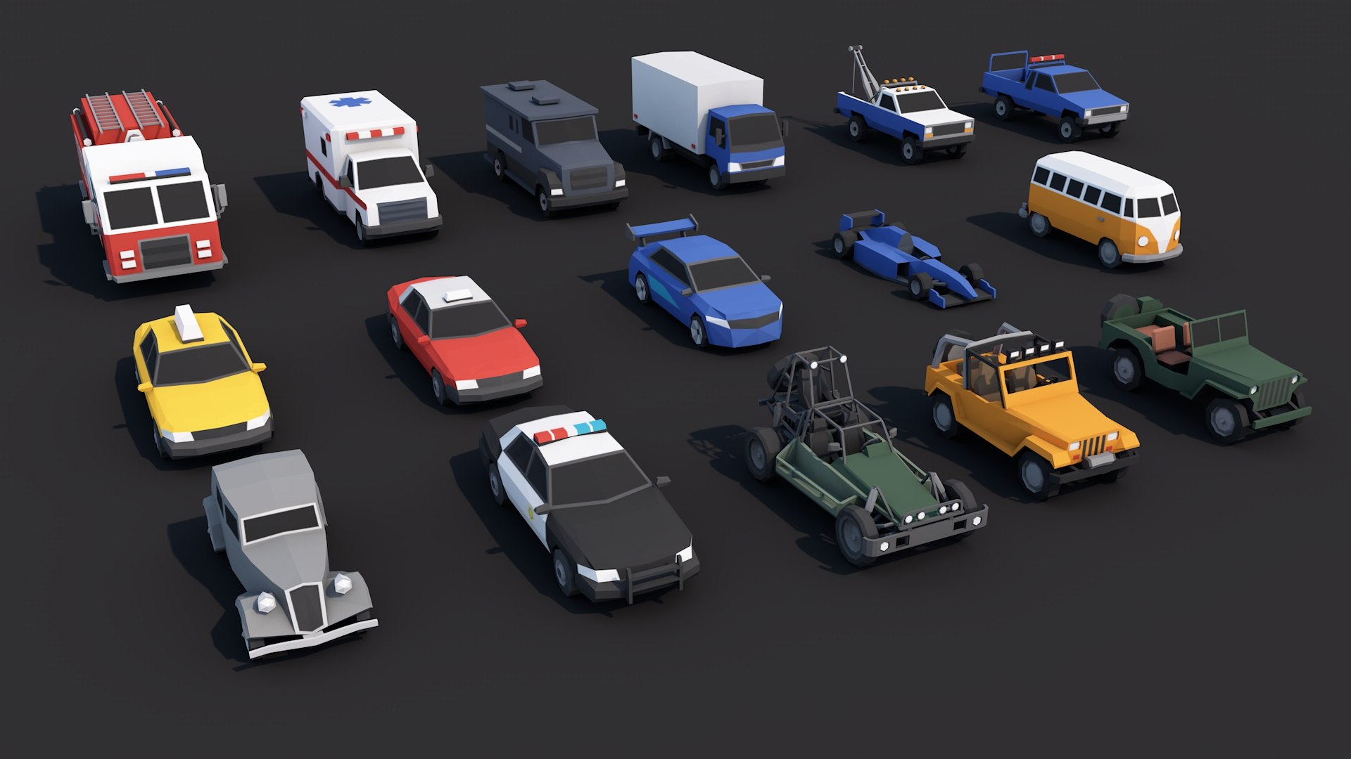 3D Model Low Poly Vehicles Pack Collection - TurboSquid 1956780