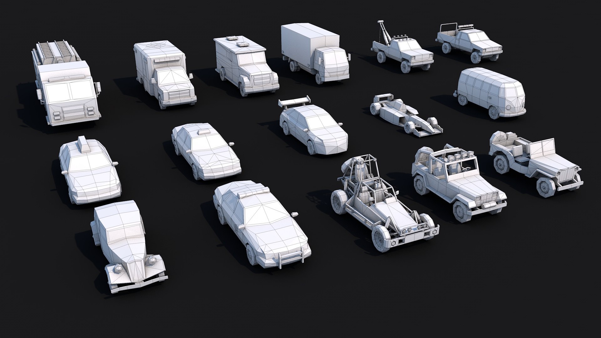 3D Model Low Poly Vehicles Pack Collection - TurboSquid 1956780