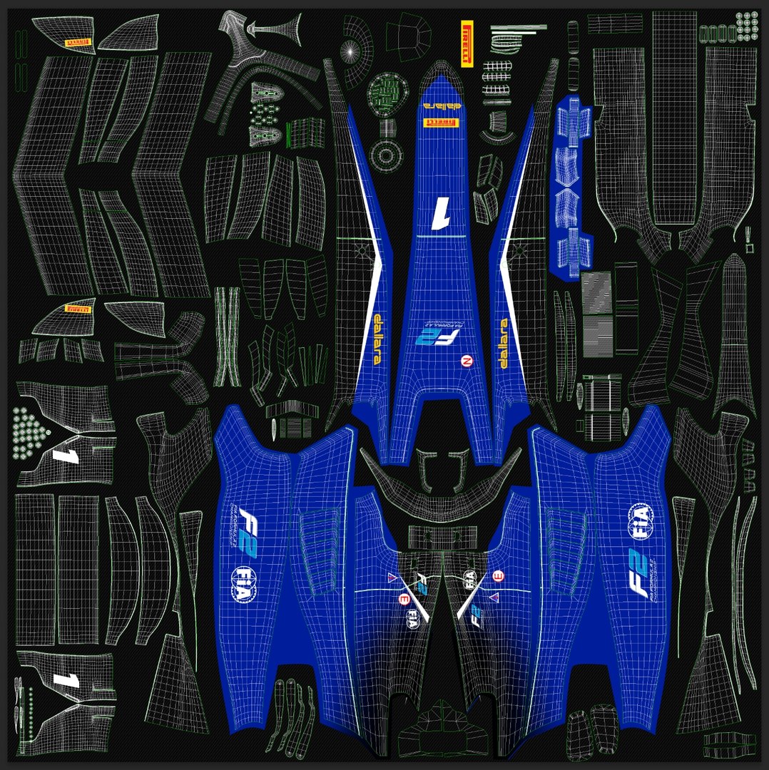 Dallara F2 2025 Template Blue 3D Model - TurboSquid 2329282