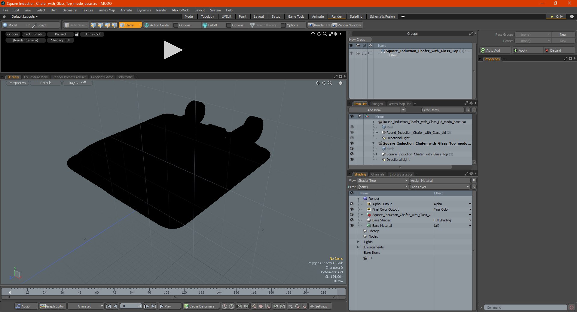 Square induction chafer glass 3D model - TurboSquid 1581979