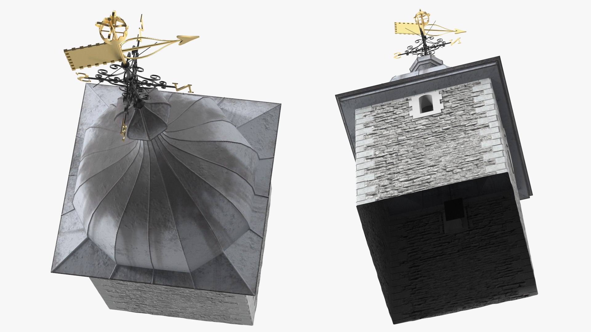 Ancient Tower of Castle with Weather Vane model - TurboSquid 1816823