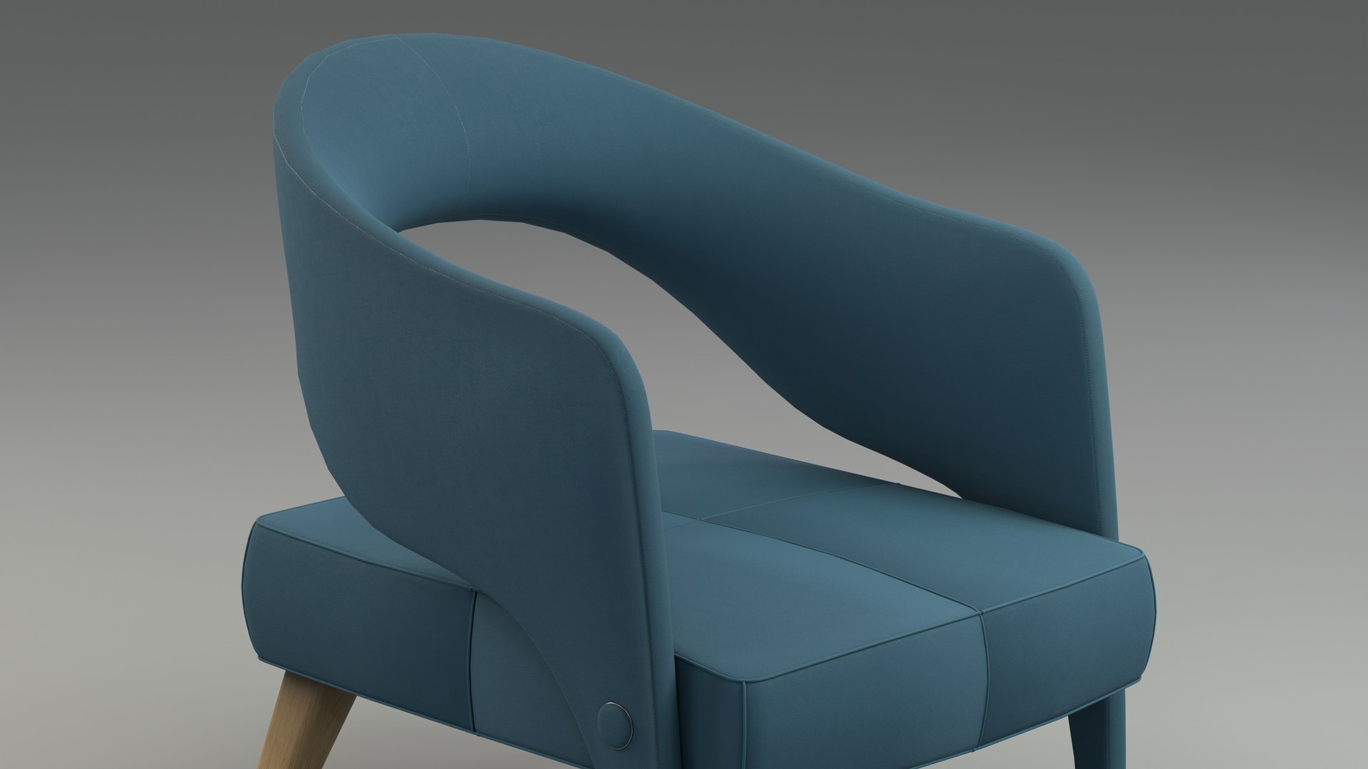 3D Aesthetic Blue Fabric Chair - TurboSquid 1985358