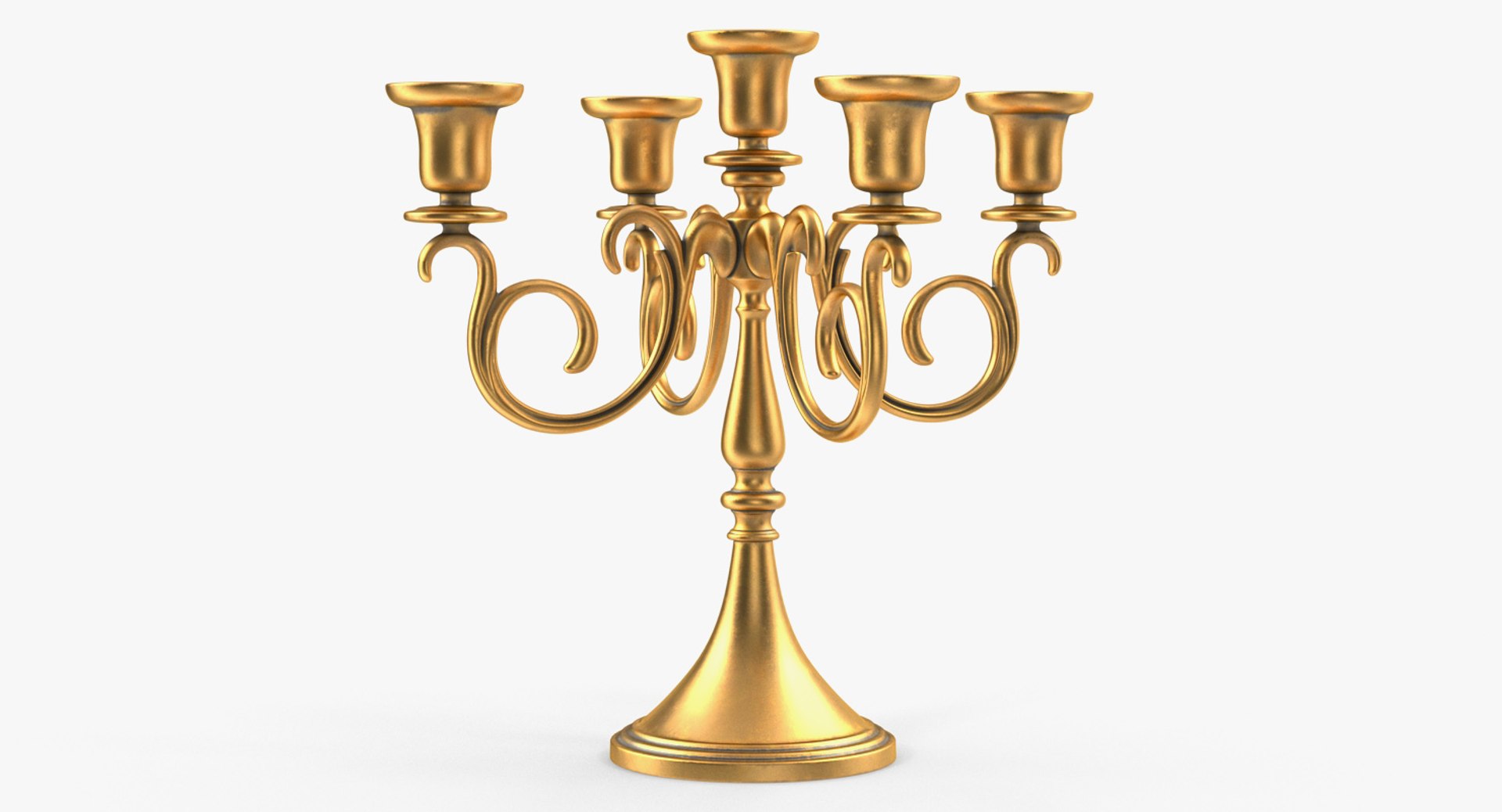 3D Model Candlestick 5 Branch Gold - TurboSquid 1304957