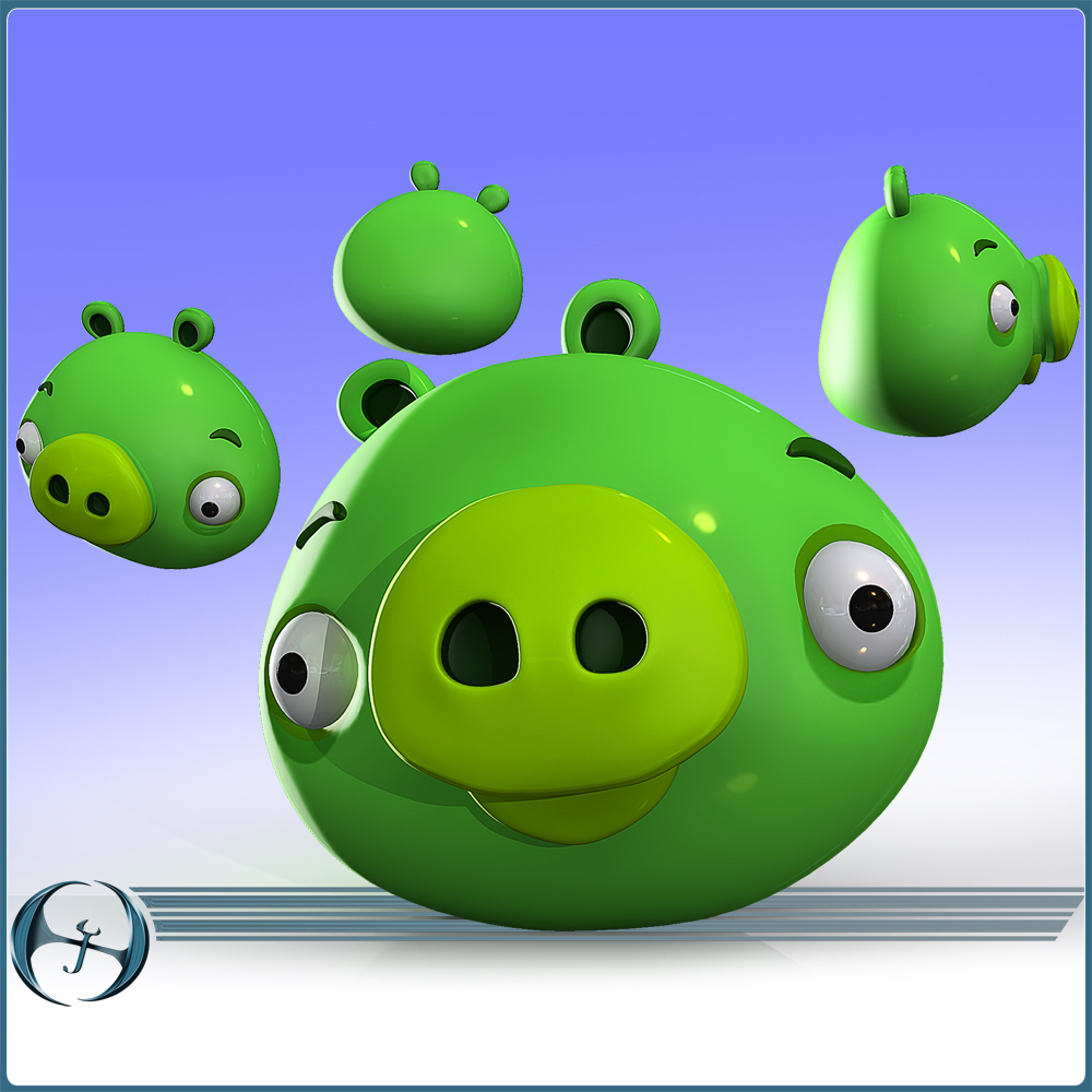3ds max angry pig character cartoon