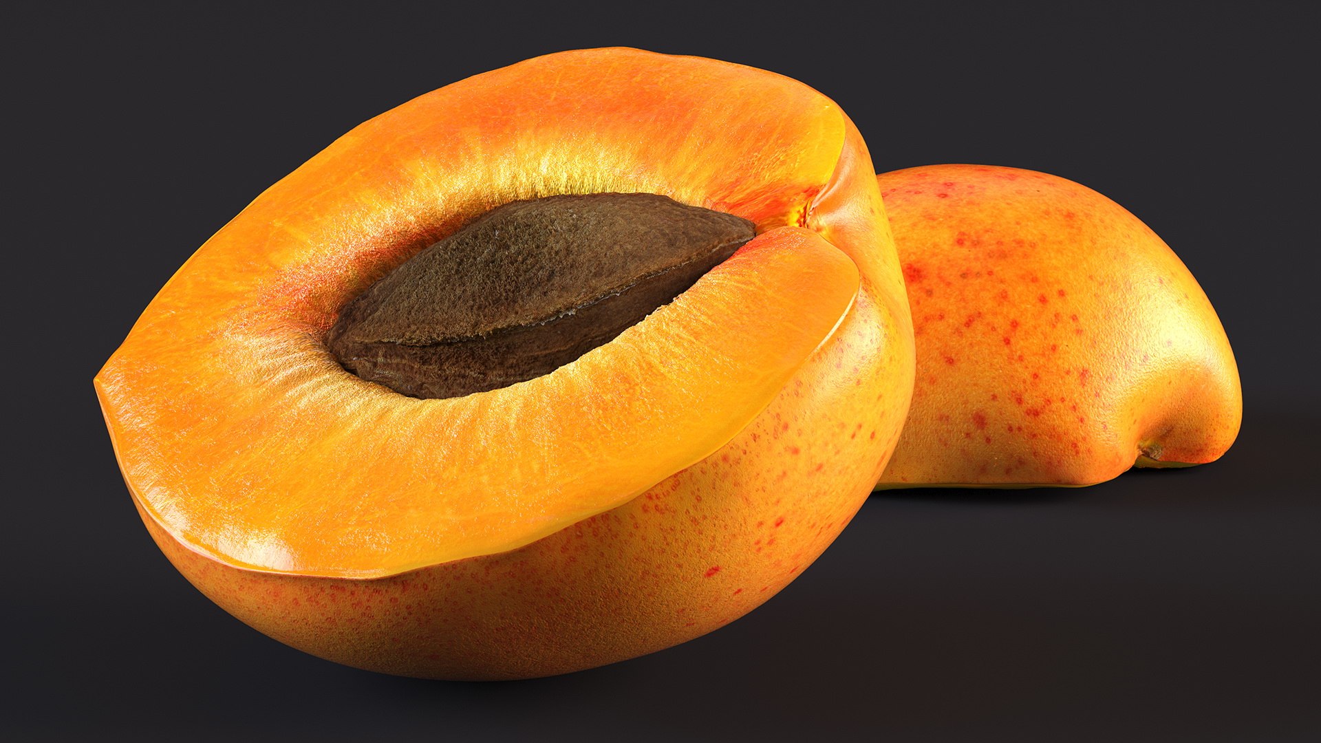 3D Apricot Cut In Half Model - TurboSquid 2114813