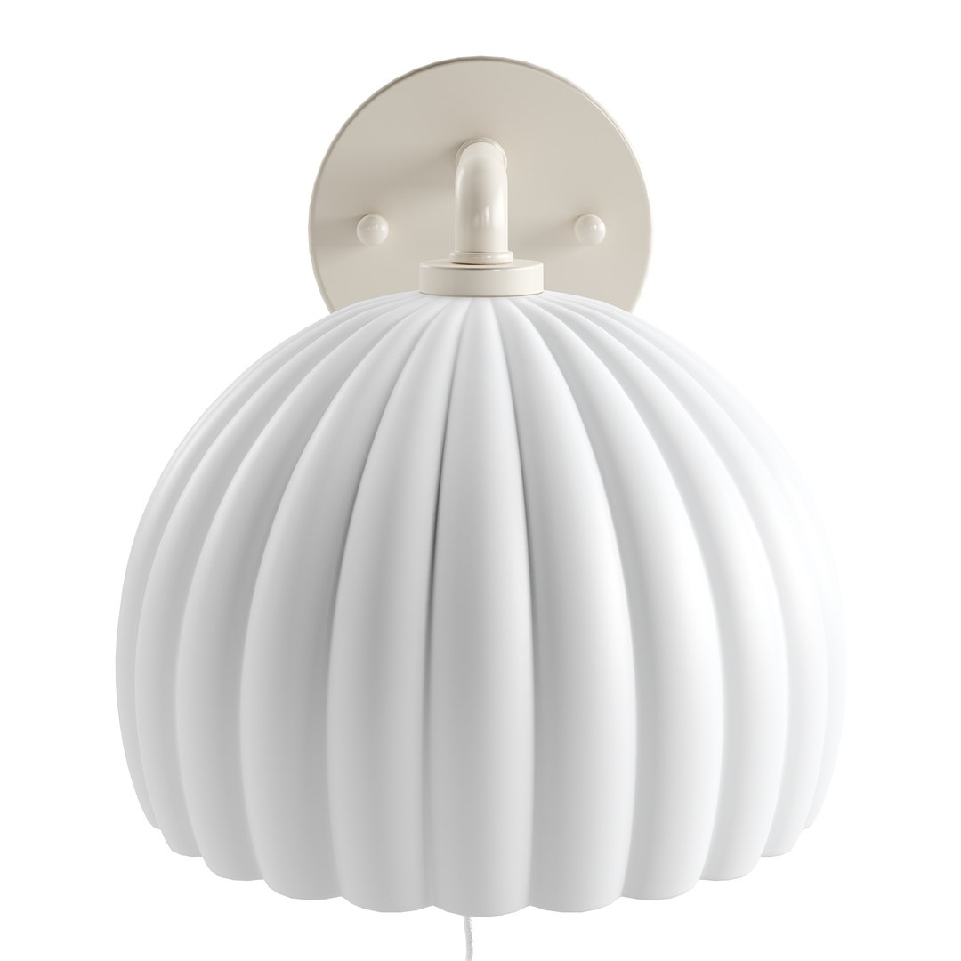 Bea White Ceramic Wall Sconce Model - TurboSquid 2346332