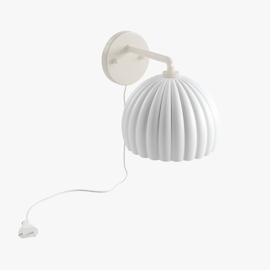 Bea White Ceramic Wall Sconce Model - TurboSquid 2346332