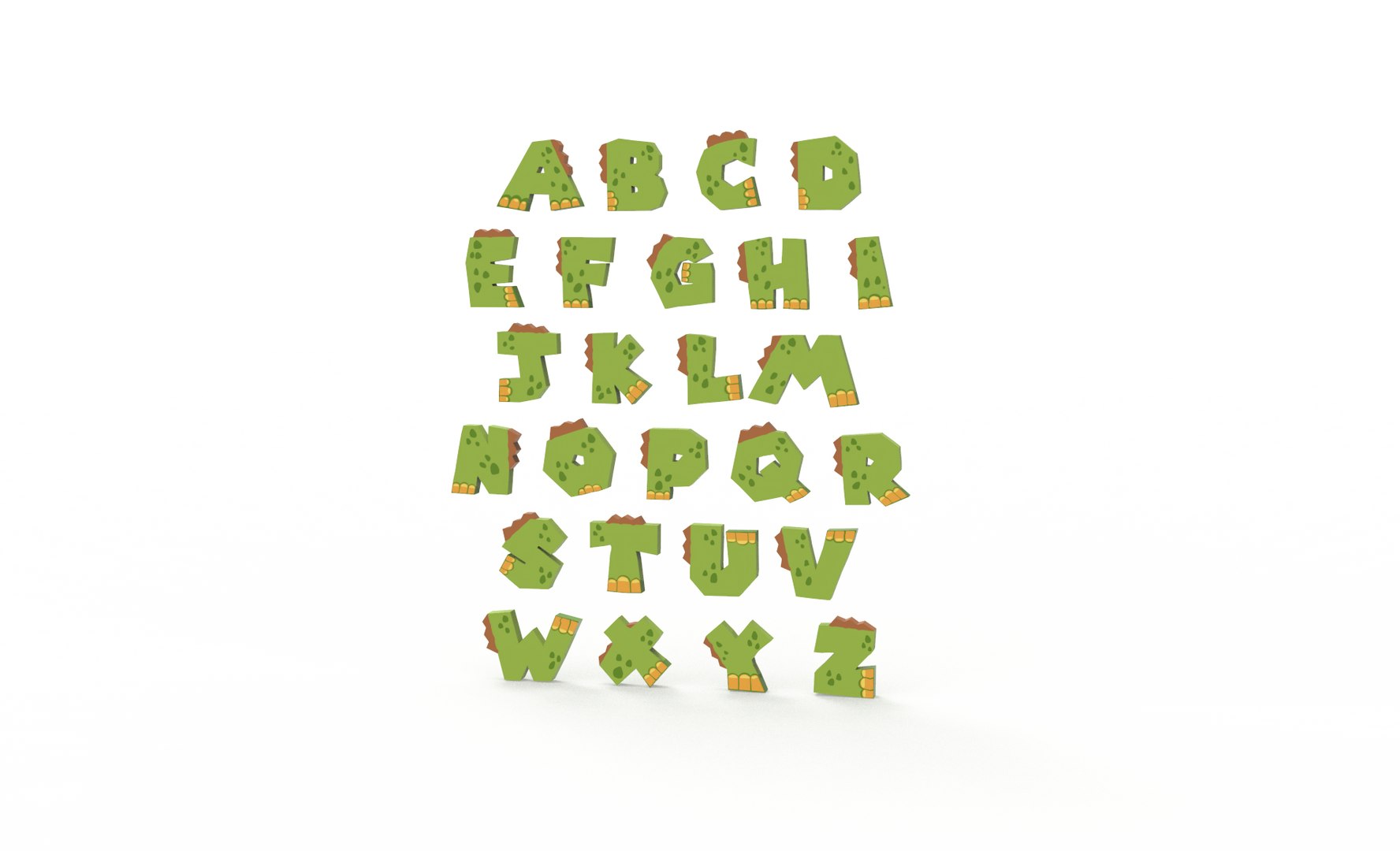 Alphabet Animal Dinosaur V001 Low-poly 3D Model - TurboSquid 2177739