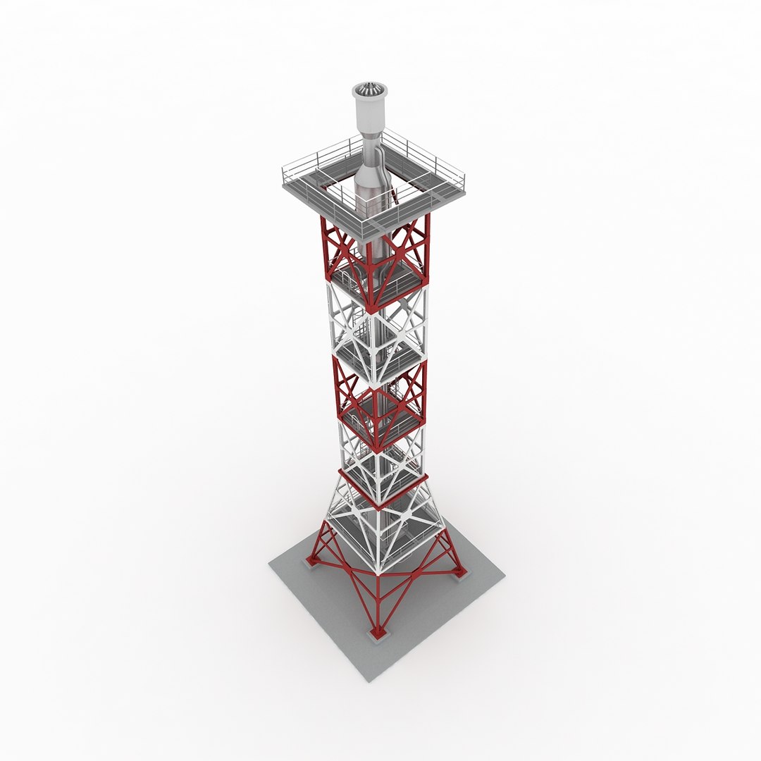 Flare Stack Gas 01 3d Model