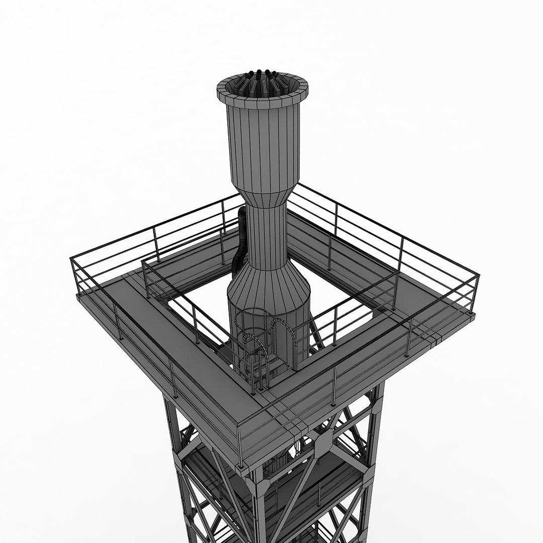 Flare Stack Gas 01 3d Model