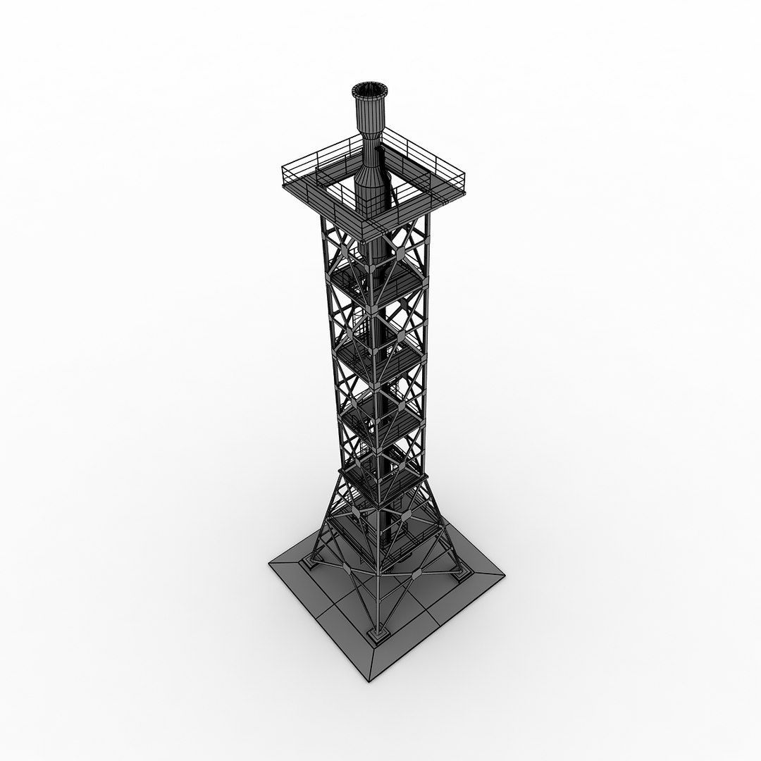 Flare Stack Gas 01 3d Model